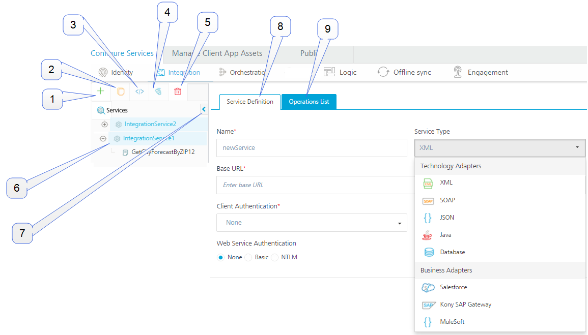 Using Integration to add services in the Kony Fabric, Kony Doc. XML ...