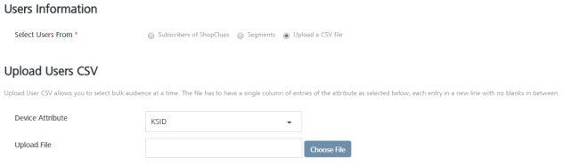 Upload Users CSV File