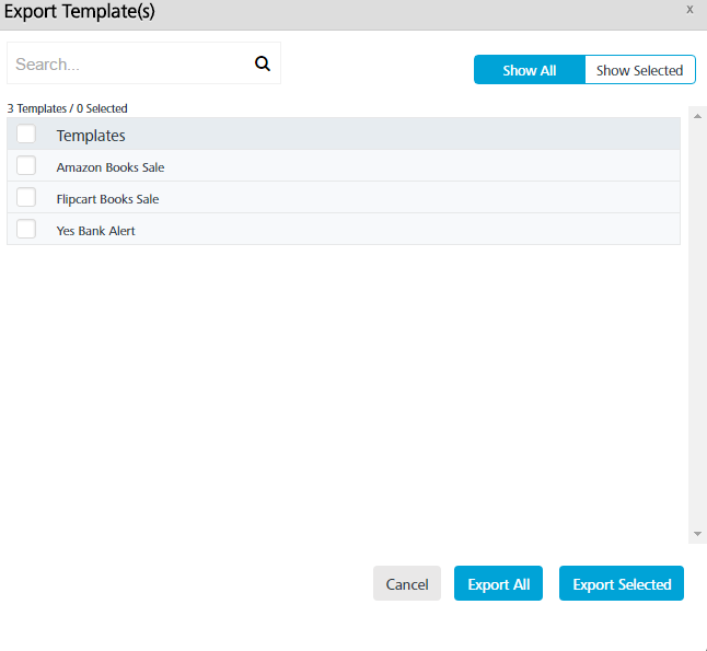 Exporting SMS Templates