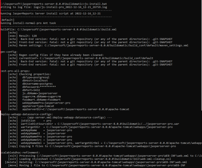 How To Install The Jasperreports Server War File Using Js Install Scripts