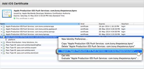 Renew the Apple Push Notification Service (APNS) Certificate