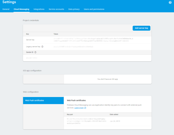 Generating Firebase Cloud Messaging (FCM) Server Key and Sender ID for ...