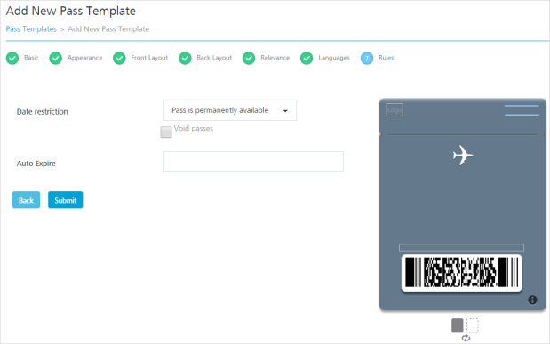 Using passbook template to create passbook templates, Kony Doc